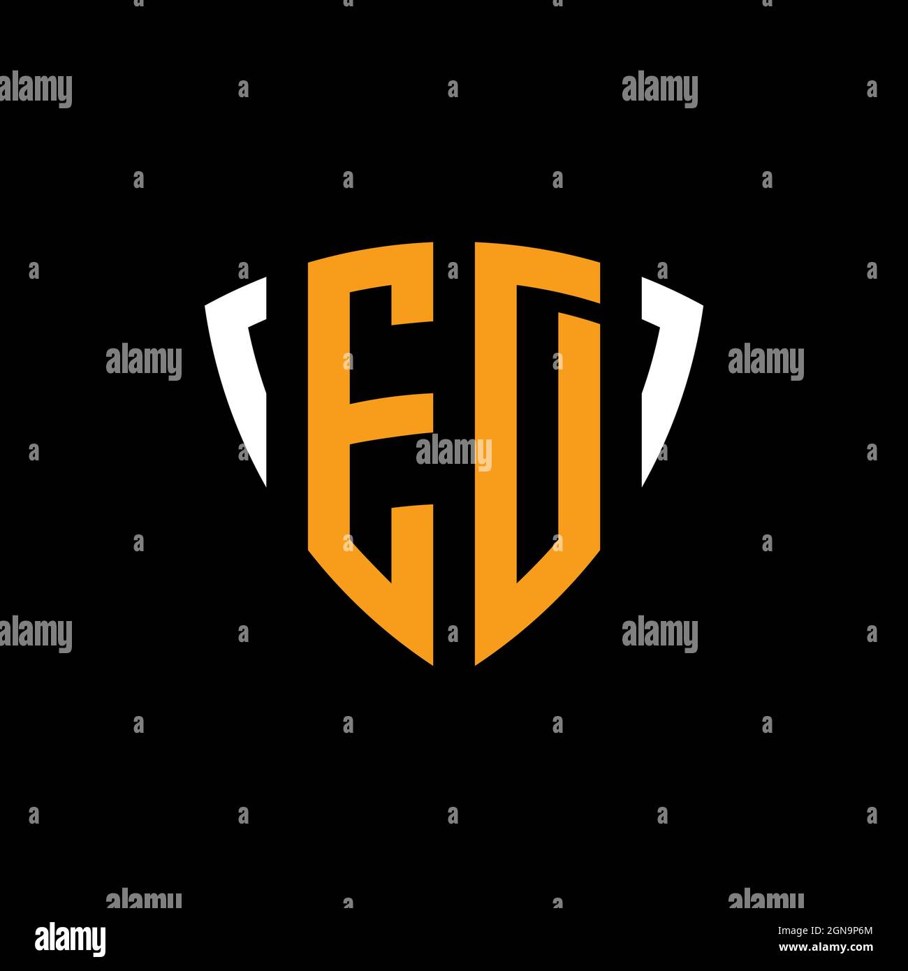 ED logo with shield white orange shape design template isolated on ...