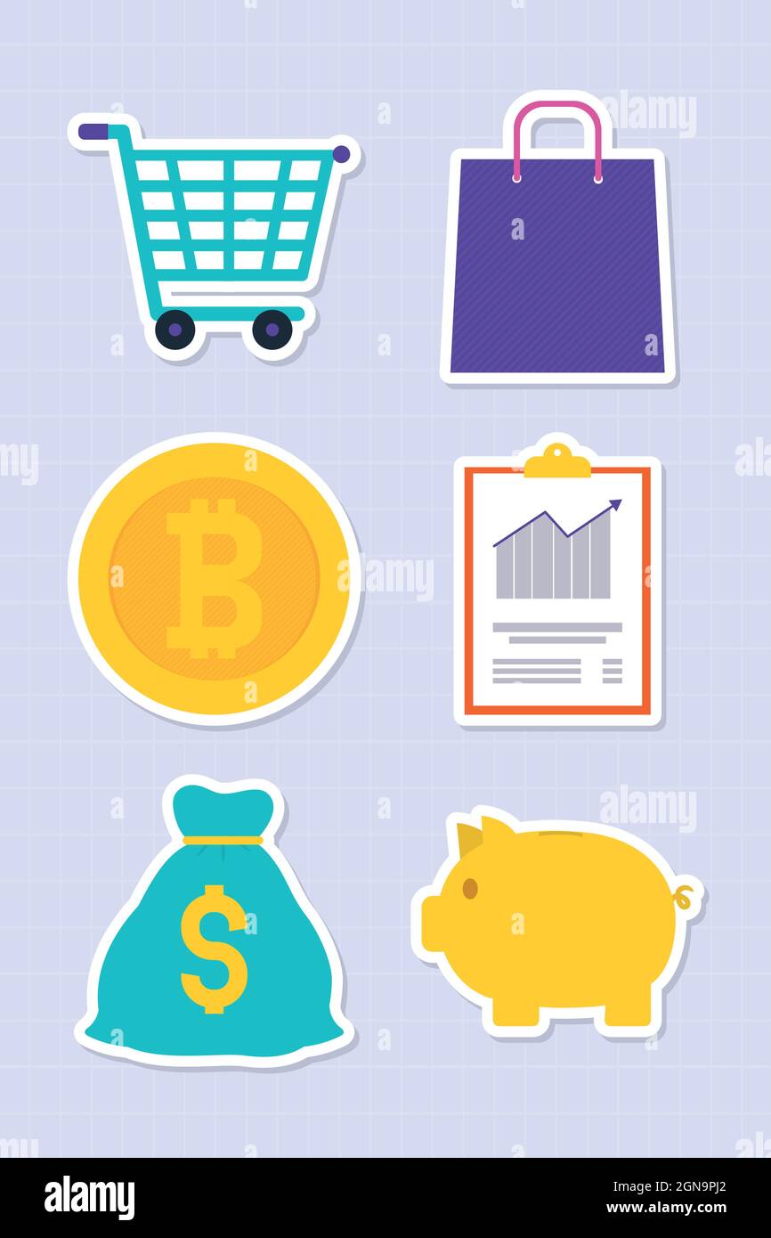 shopping and money icon set Stock Vector Image & Art - Alamy