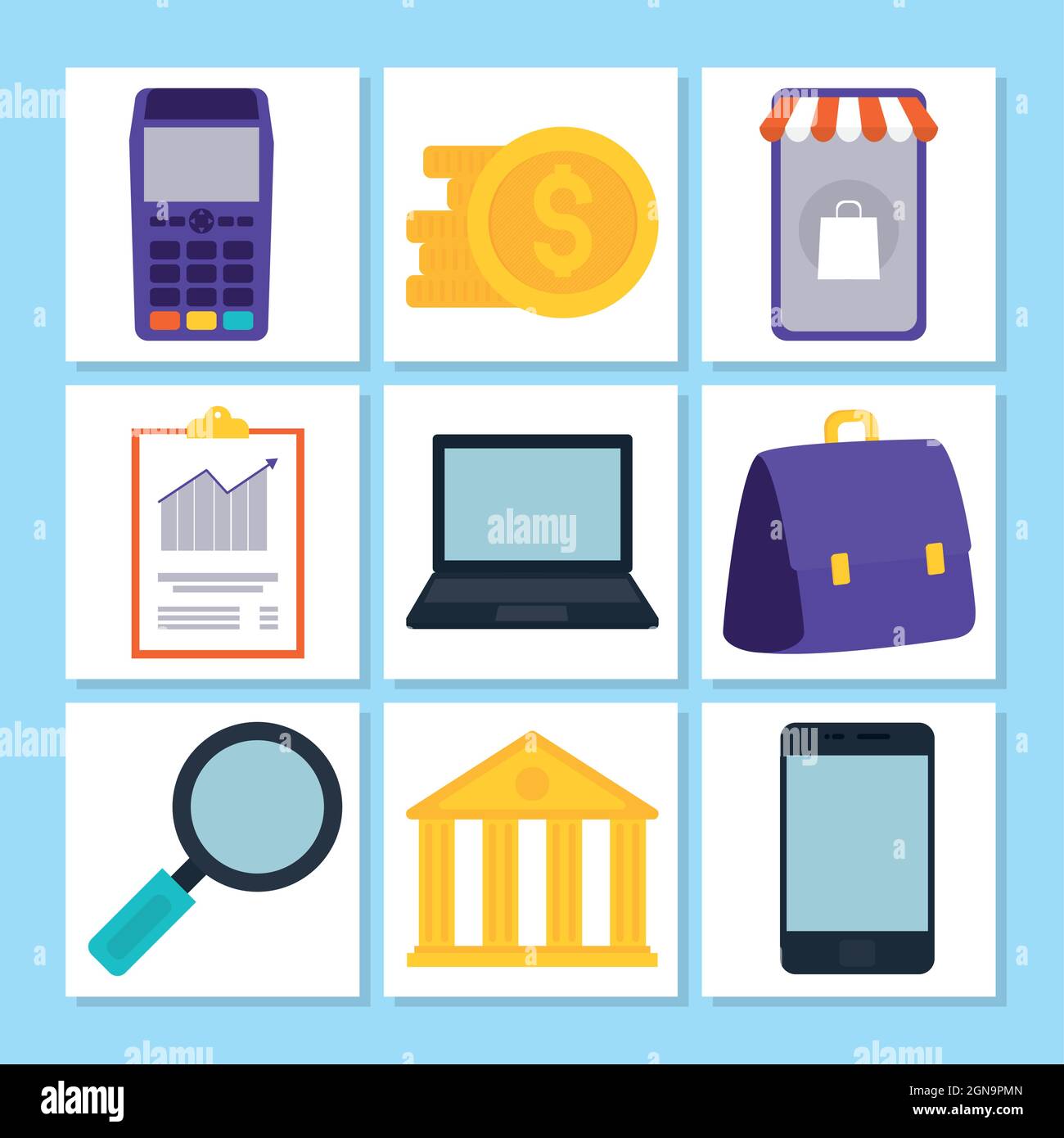 money and shopping icon set Stock Vector Image & Art - Alamy