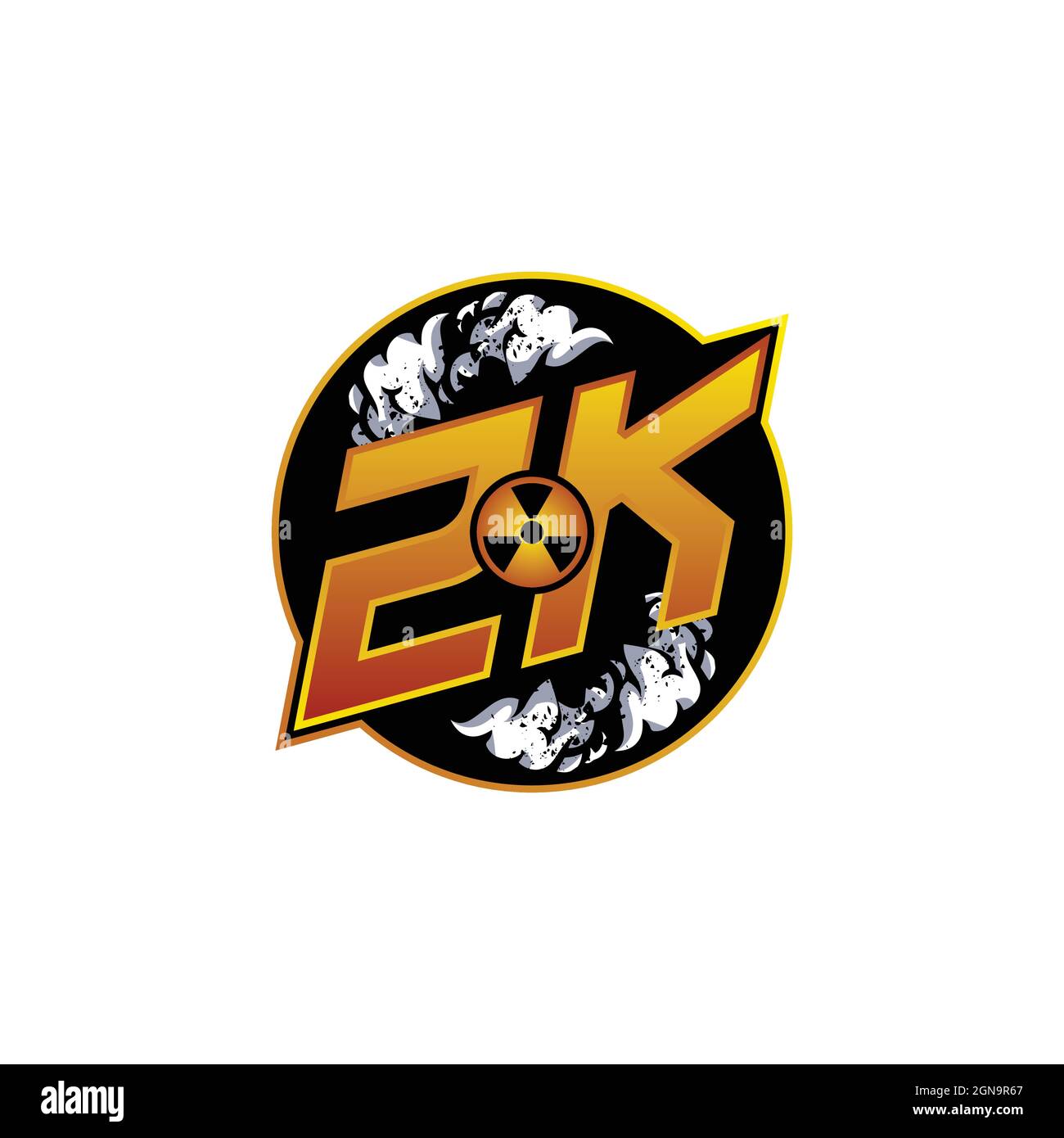ZK Logo Monogram Gaming with Gas Shape designs template vector icon ...