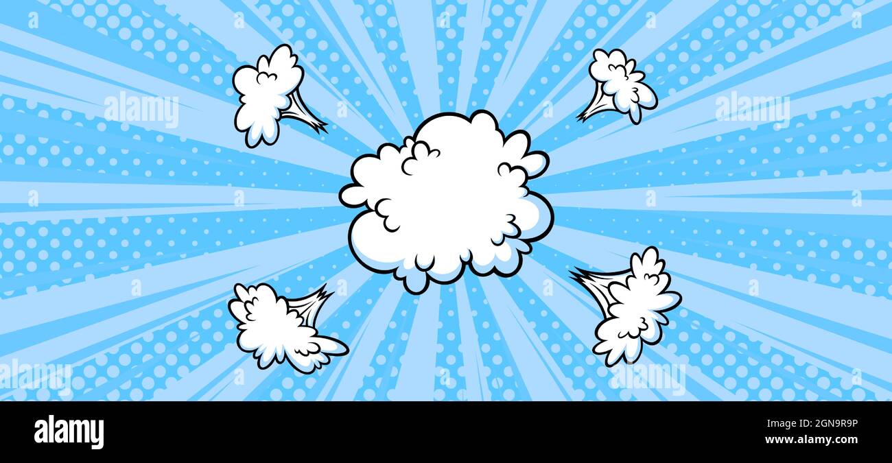 Surprising boom cloud in halftone background for sales and promotions ...
