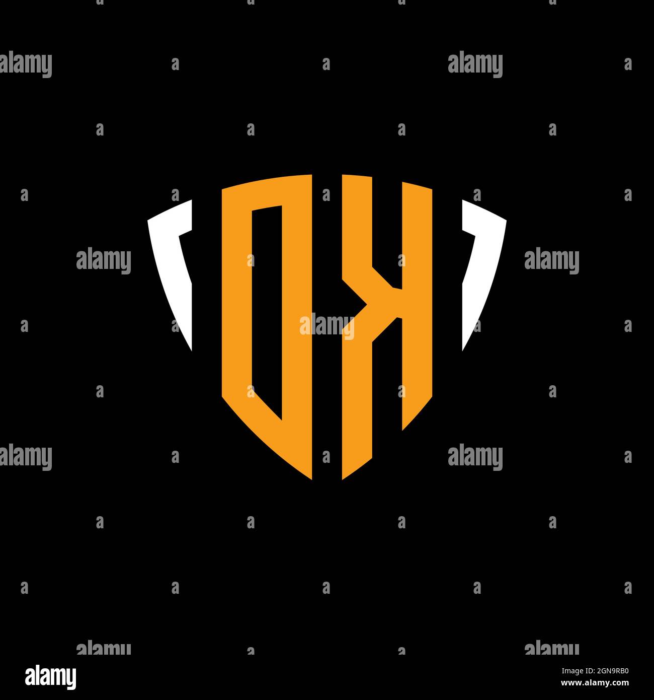OK logo with shield white orange shape design template isolated on ...