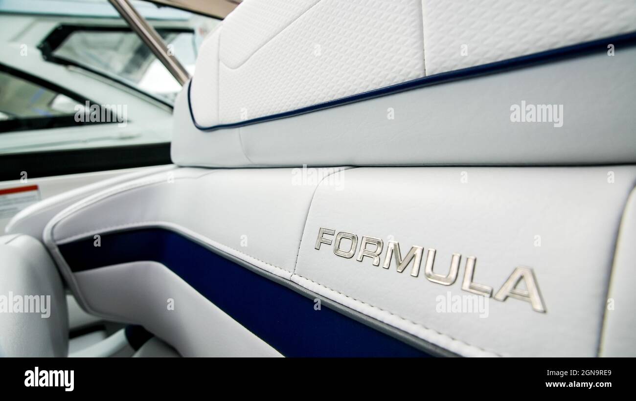 NORWALK, CT, USA - SEPTEMBER 23, 2021: Formula 350 CBR seat detail on ...