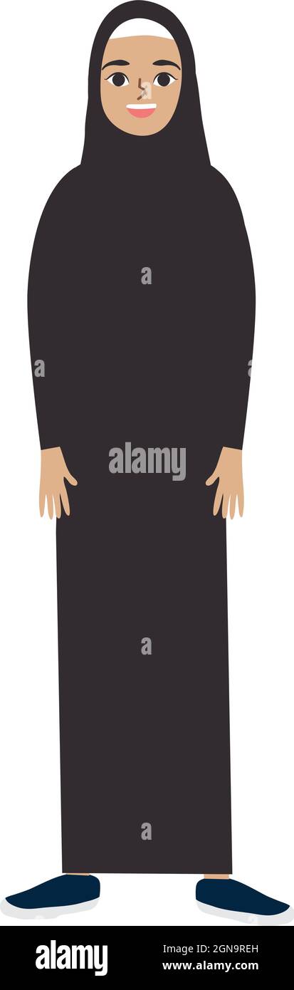 cartoon woman standing wearing chador Stock Vector Image & Art - Alamy