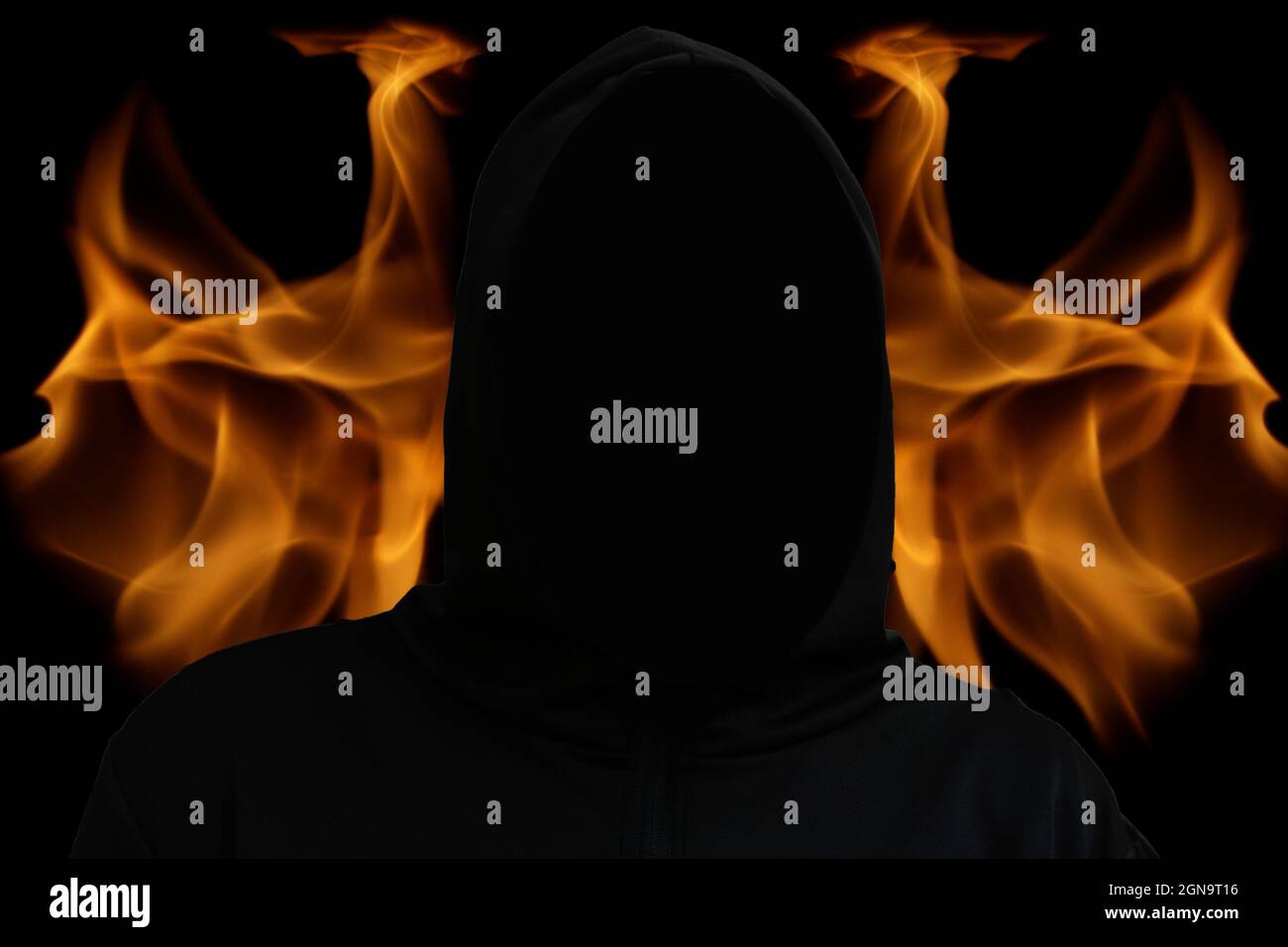 Death suit. An impersonal black robe with a hood, a symbol of death ...