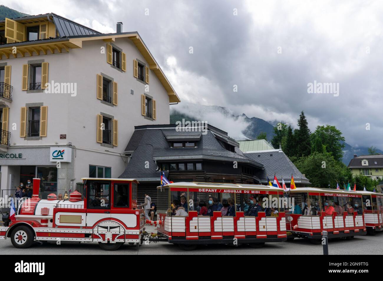 Chamonix-Mont-Blanc, Haute Savoie, France - August 25 2021: Tourists in ...