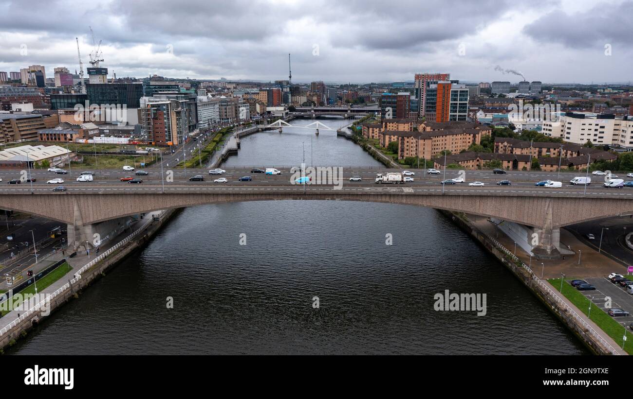 Glasgow, Scotland, UK. 23rd Sep, 2021. PICTURED: Aerial drone view of ...
