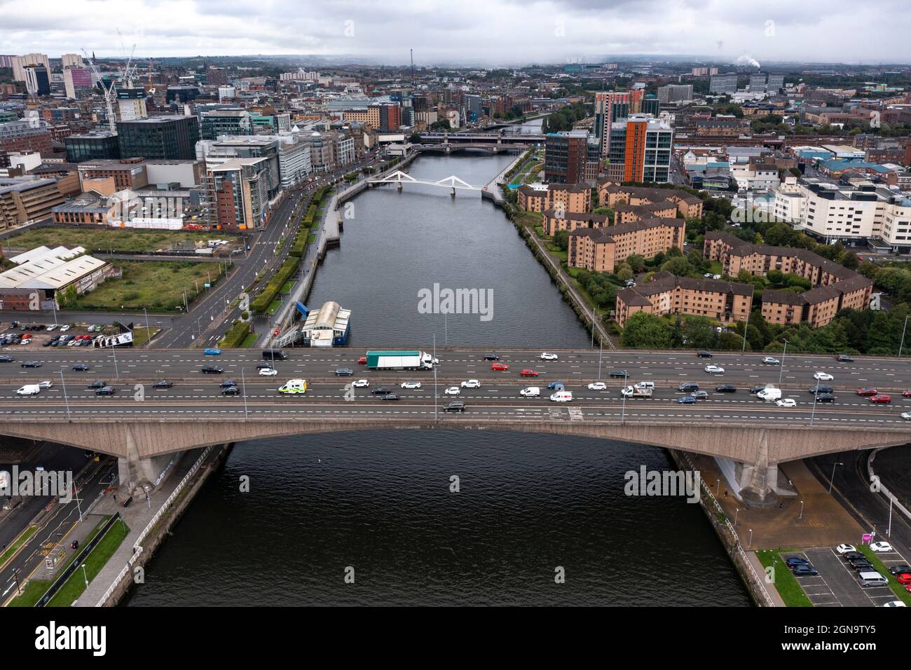 Glasgow, Scotland, UK. 23rd Sep, 2021. PICTURED: Aerial drone view of ...