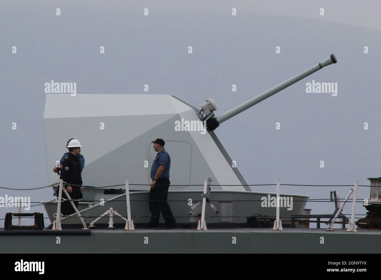 A Bofors 57mm Mark 3 naval gun, the main gun carried on HMCS ...