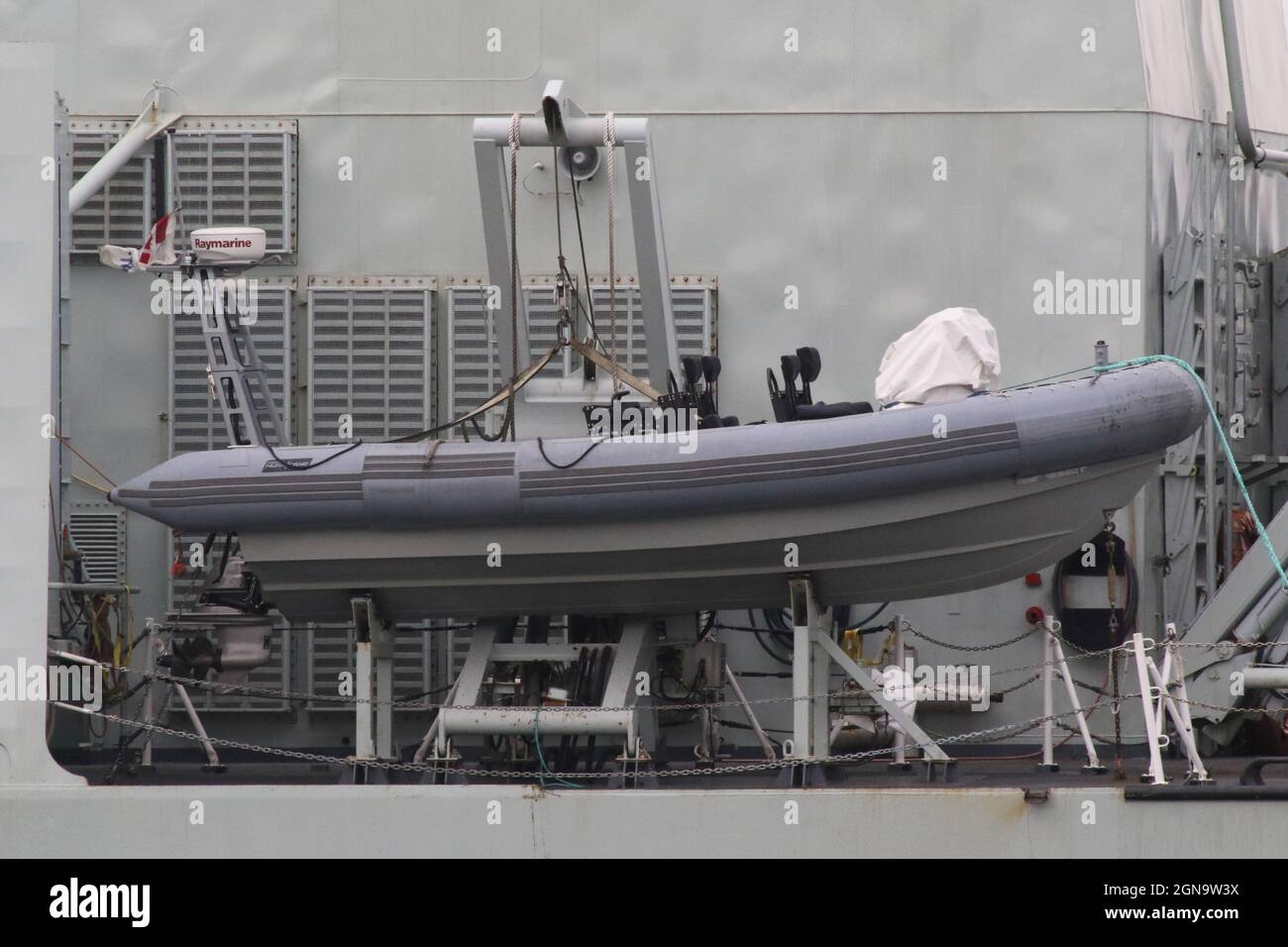 A Zodiac Hurricane RHIB, noted on board HMCS Fredericton (FFH-337), a ...