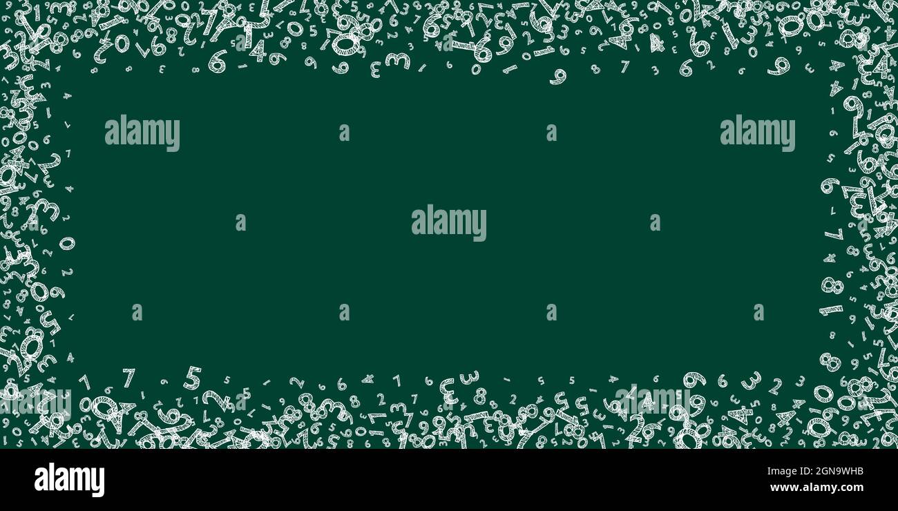 Falling childish chalk numbers. Math study concept with flying digits ...