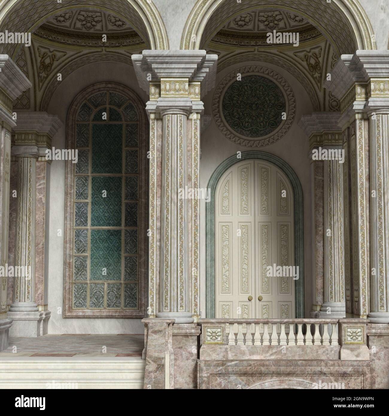 3d-illustration of an castle entrance Stock Photo - Alamy