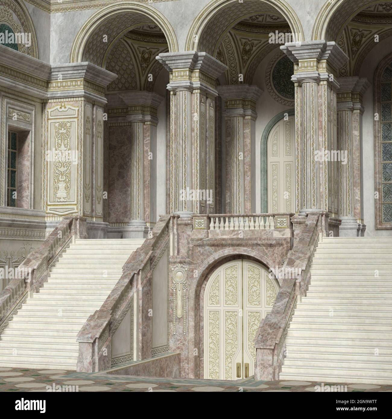 3d-illustration of an castle entrance Stock Photo - Alamy