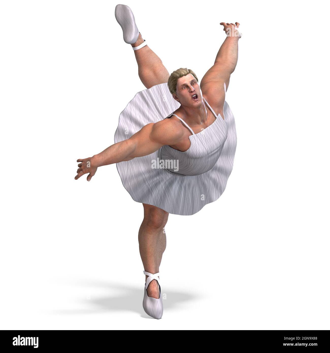 3D-illustration of a male ballet dancer in a cute tutu Stock Photo - Alamy