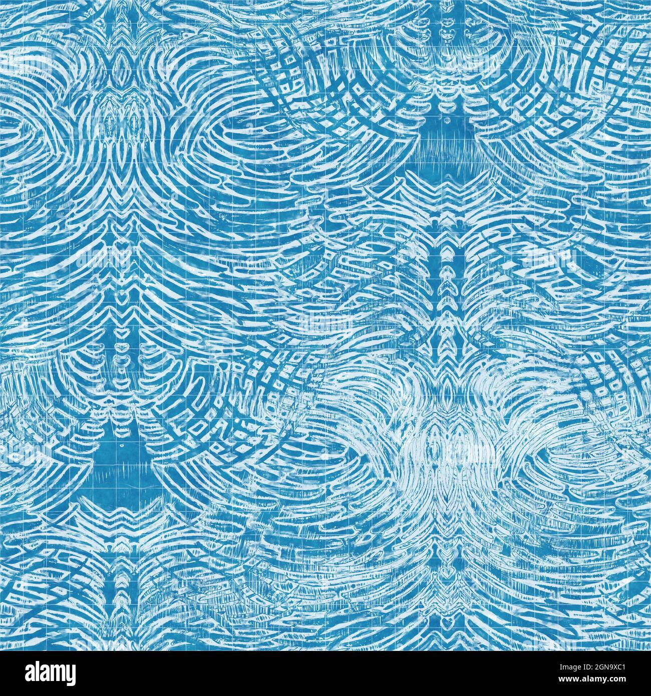Seamless bright blue blueprint pattern for textile and print Stock ...