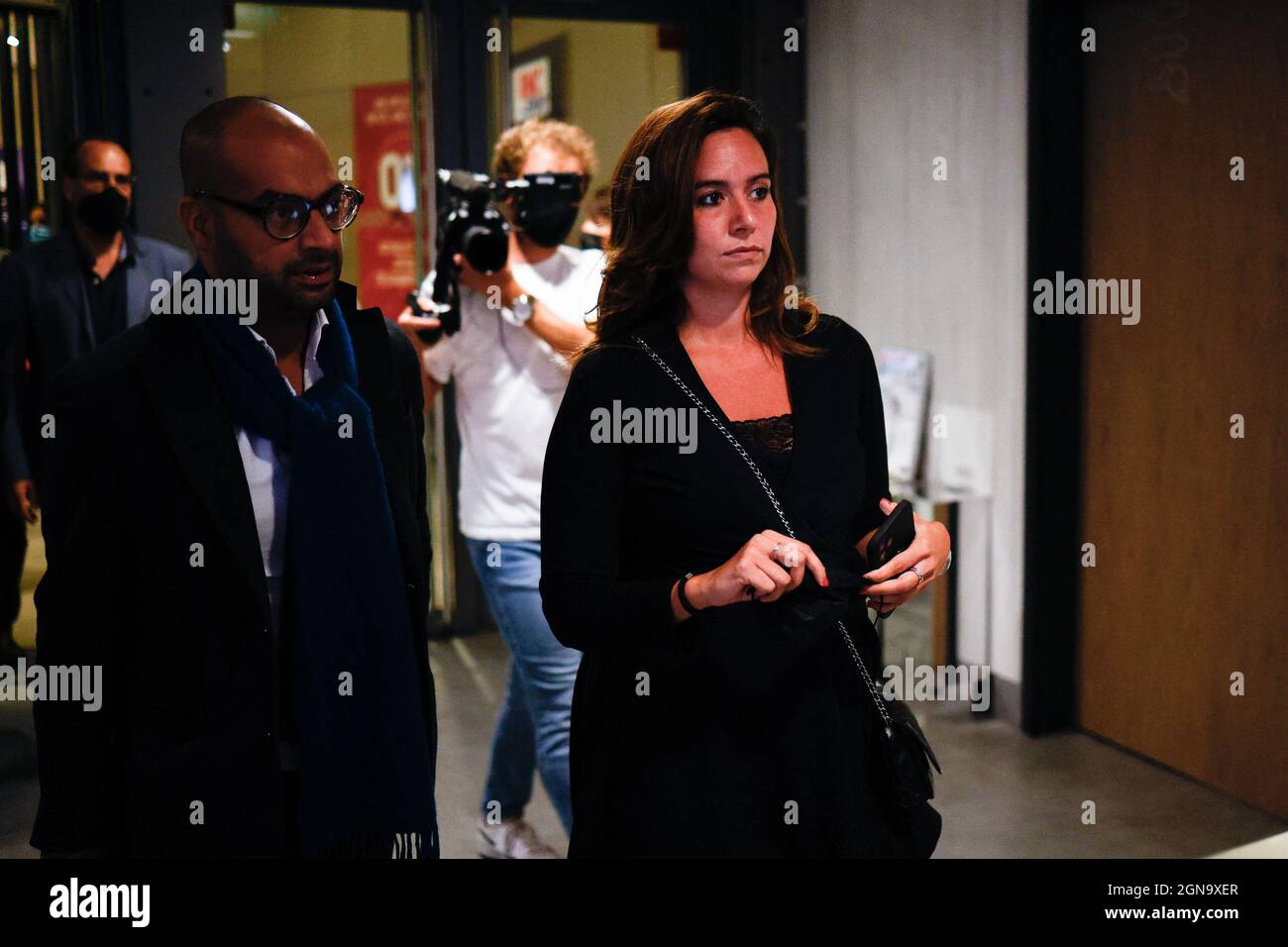 Principal adviser of Eric Zemmour Sarah Knafo arrives for the debate ...