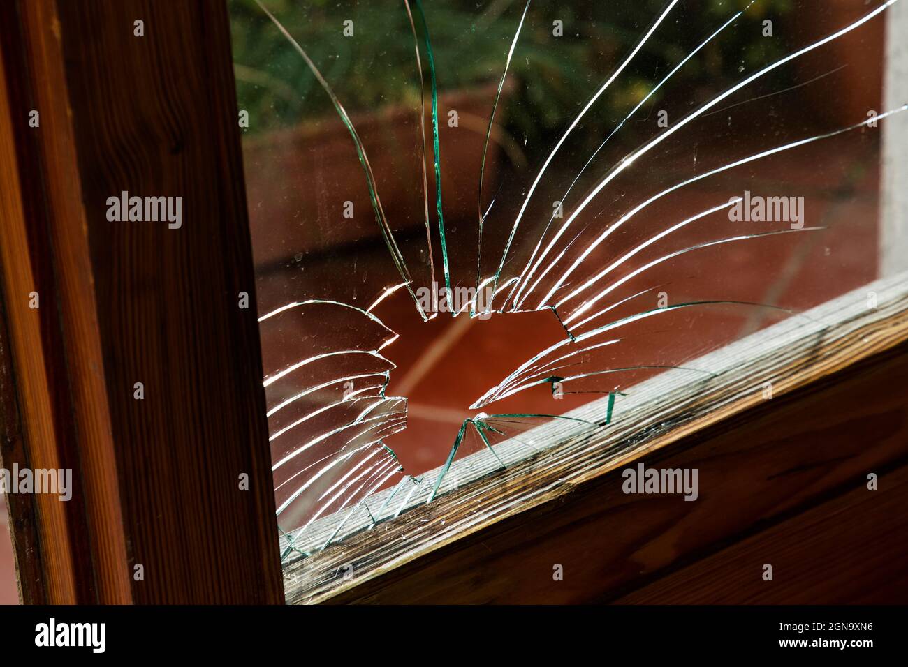broken glass front door to the house, home thieves intruding Stock ...
