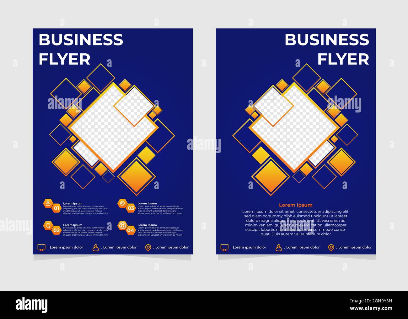 abstract rectangle gradient business flyer template. perfect for ...