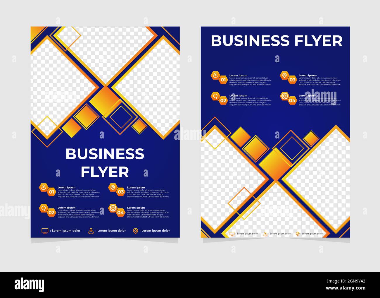 abstract rectangle gradient business flyer template. perfect for ...