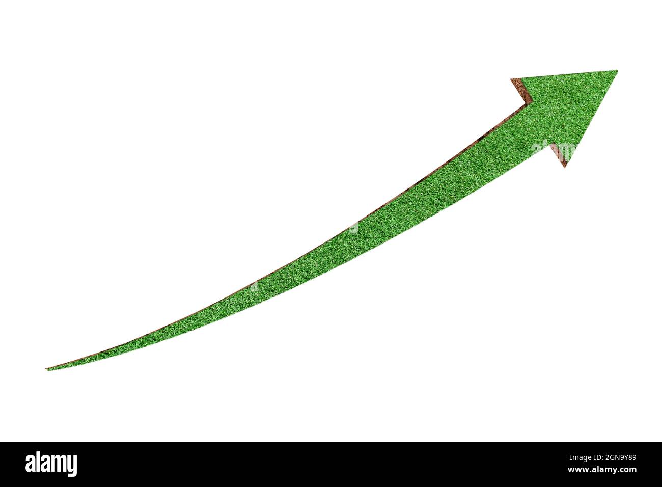 Green grass arrow icon isolated on white background. ecological concept ...