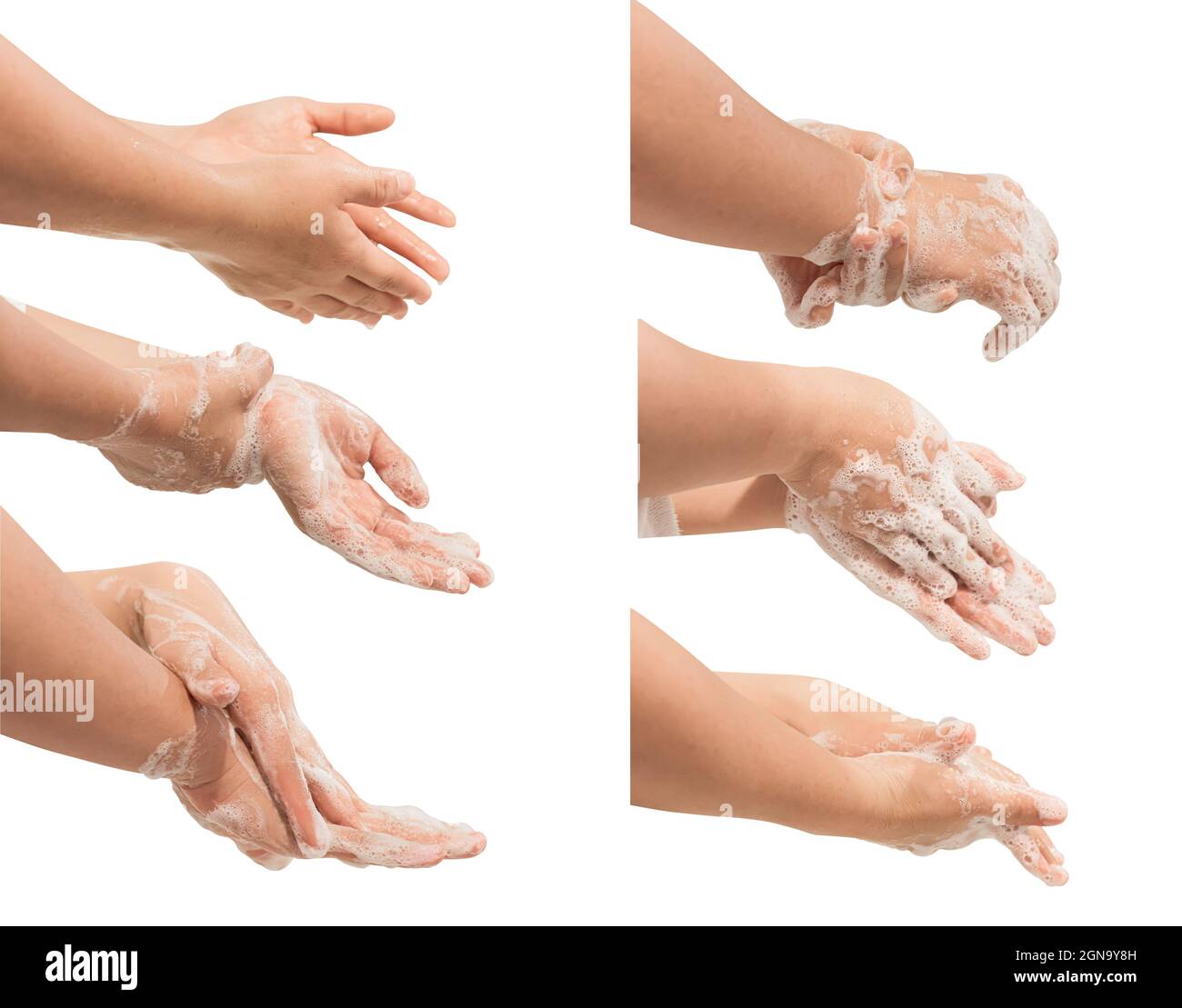 Collection of women hand washing isolated on white background. Clipping ...