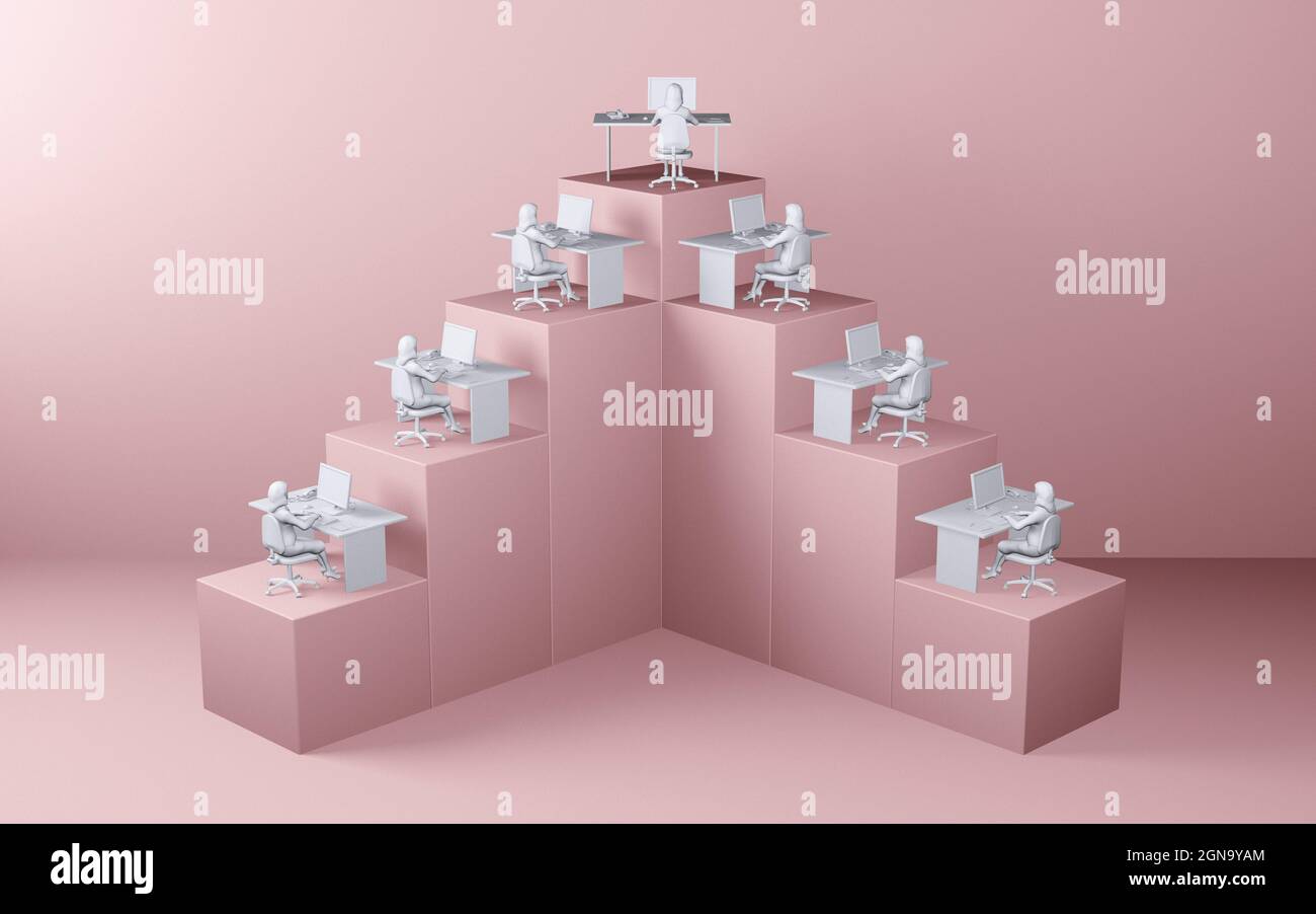 woman career development concept in office worker. 3d rendering Stock ...