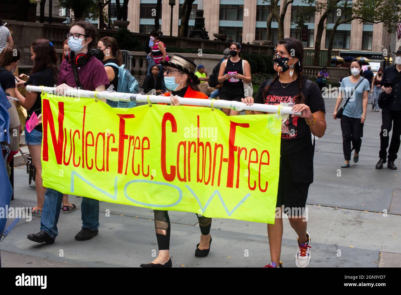 New York, NY, USA. 17th Sep, 2021. Protest outside the library on Fifth ...