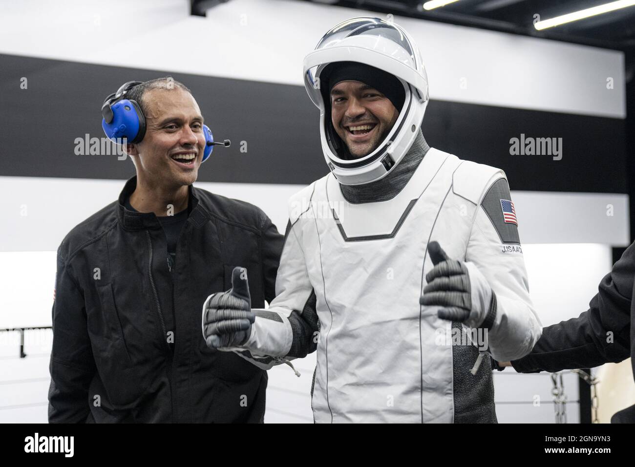 Cape Canaveral, United States. 23rd Sep, 2021. Jared Isaacman gives a ...