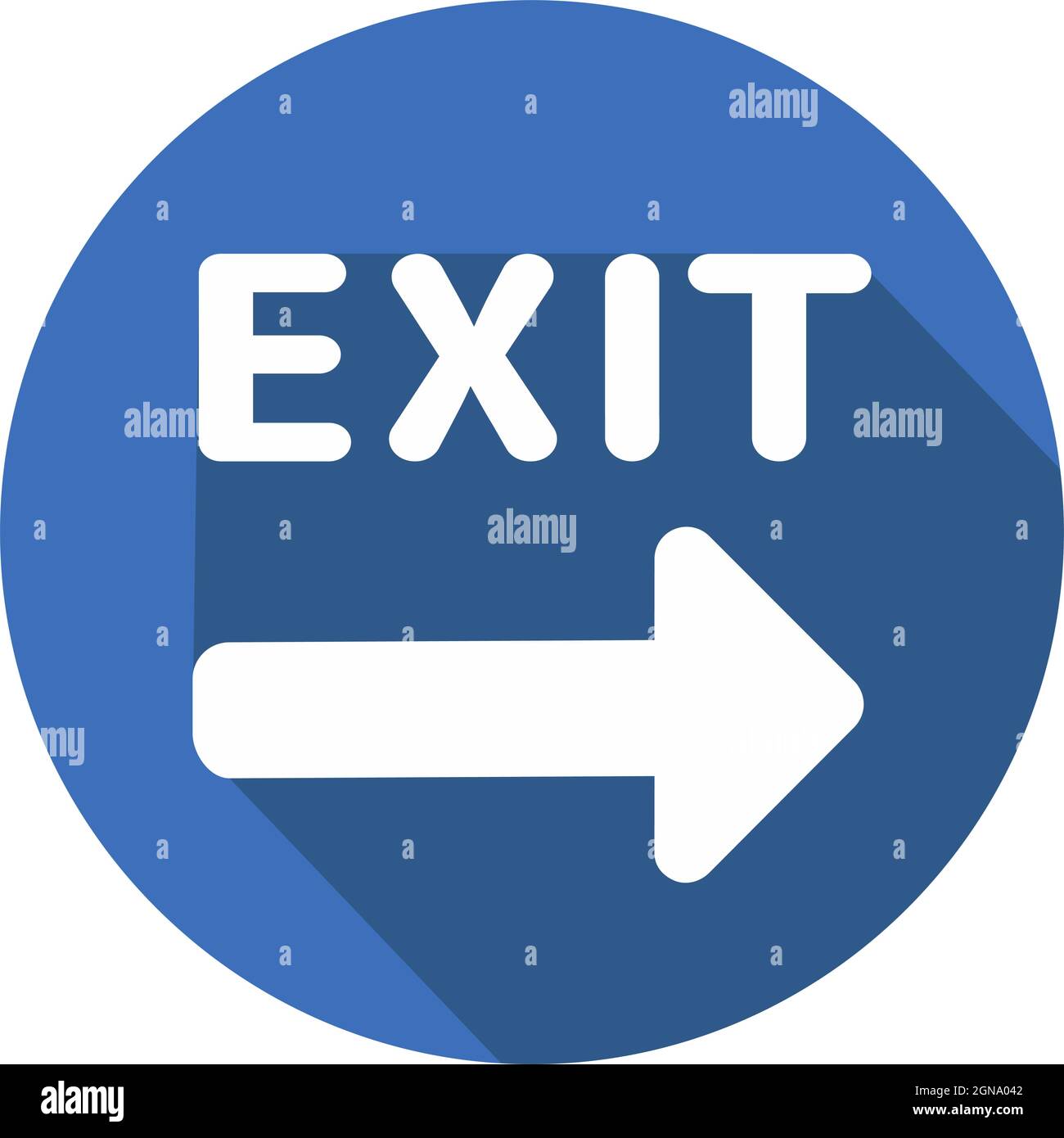 Icon Exit 2 - Long Shadow Style - Simple illustration, Editable stroke ...