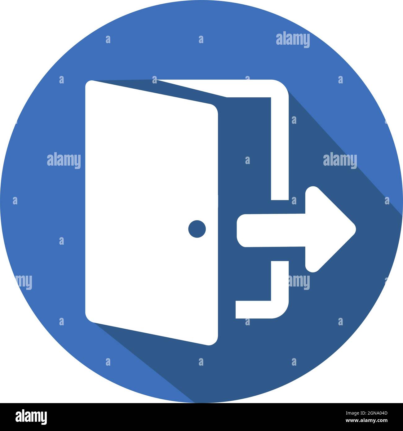 Icon Exit - Long Shadow Style - Simple illustration, Editable stroke ...