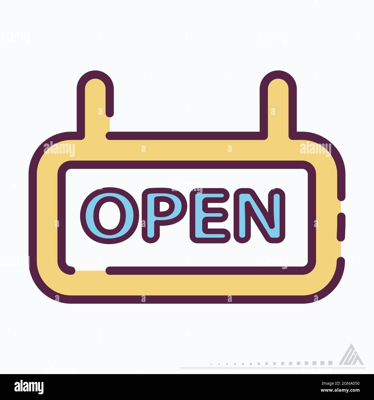 Icon Open - Line Cut Style - Simple illustration, Editable stroke ...