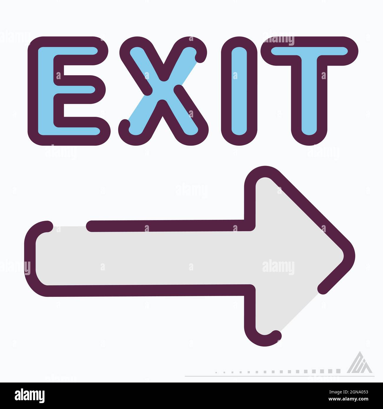 Icon Exit 2 - Line Cut Style - Simple illustration, Editable stroke ...