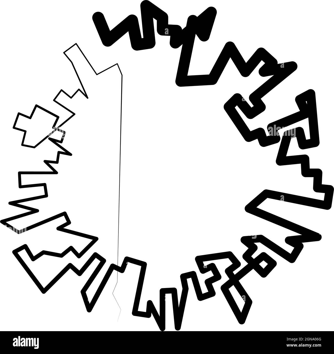 Geometric, random circular element. Abstract angular circle shape ...