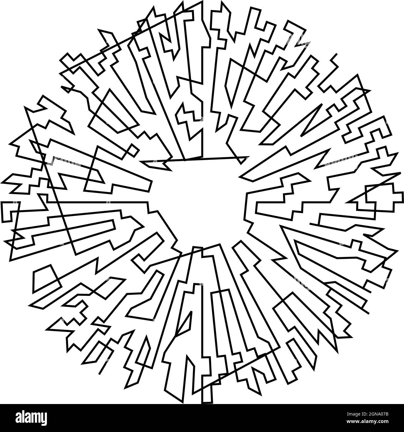 Geometric, random circular element. Abstract angular circle shape ...