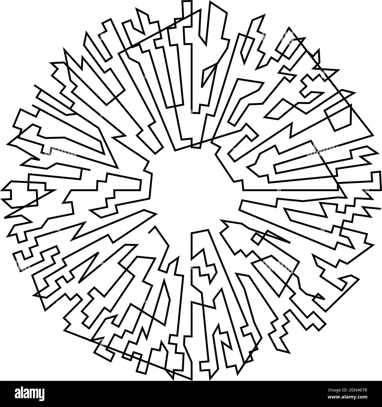 Geometric, random circular element. Abstract angular circle shape ...