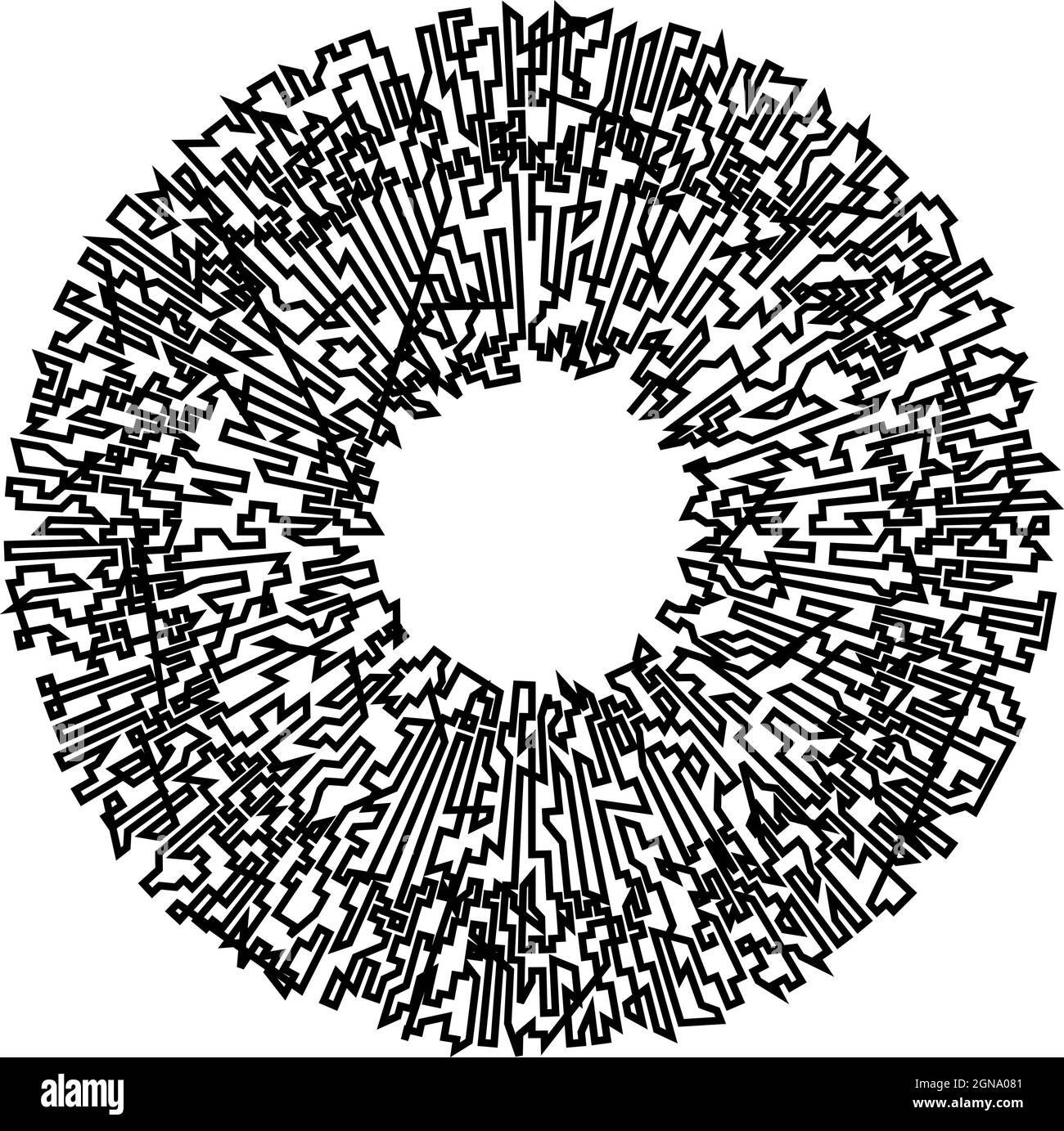 Geometric, random circular element. Abstract angular circle shape ...