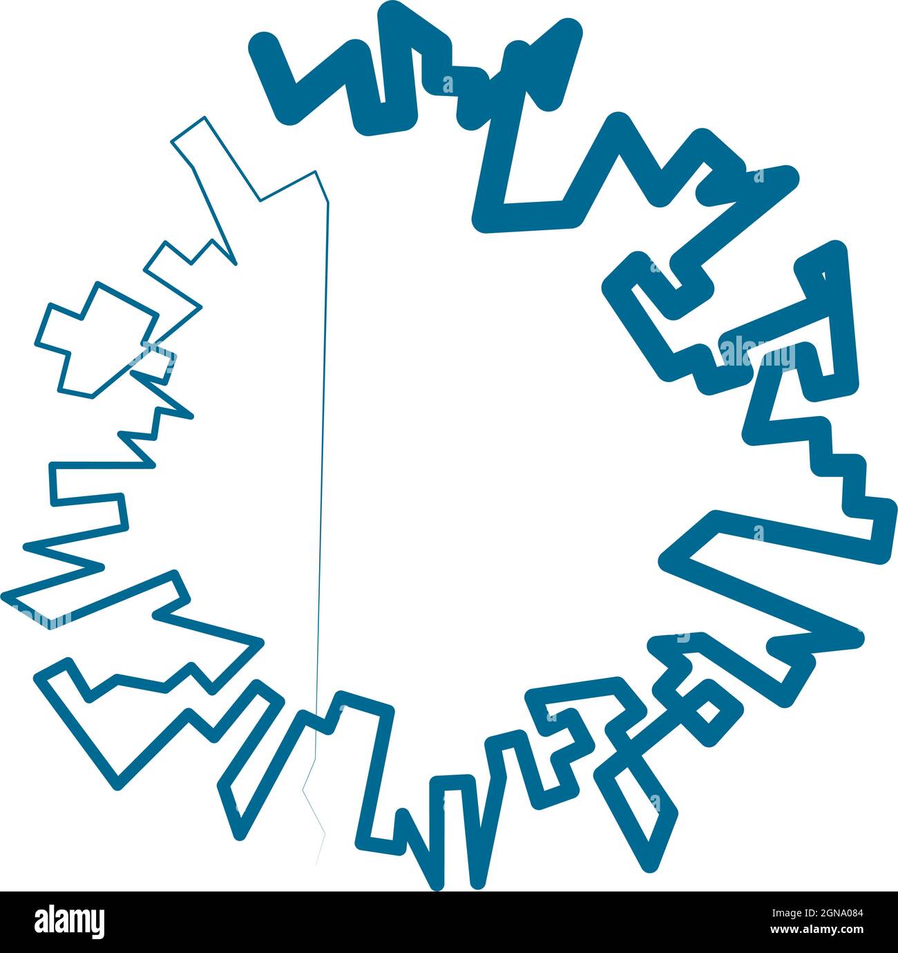 Geometric, random circular element. Abstract angular circle shape ...