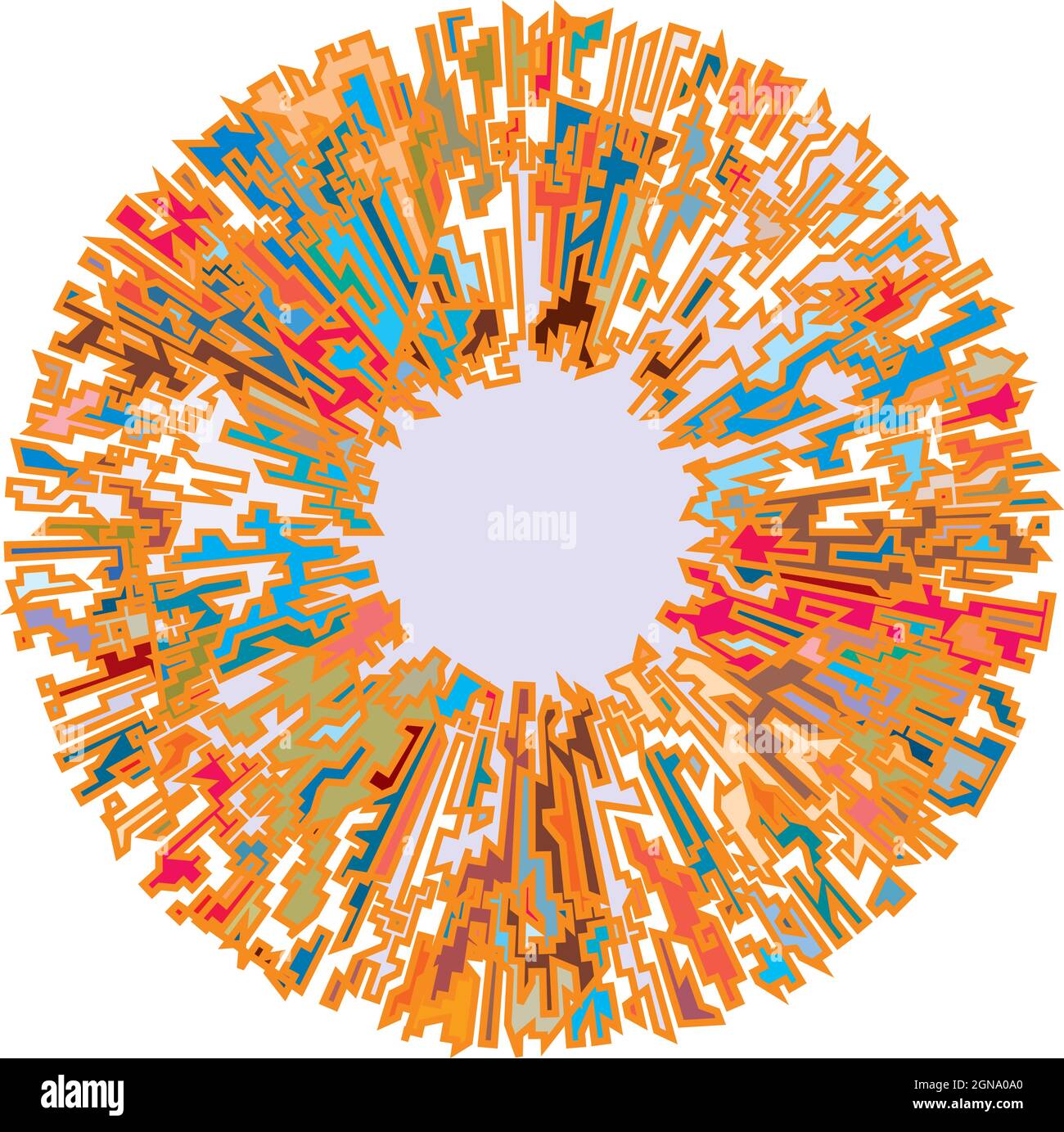 Geometric, random circular element. Abstract angular circle shape ...