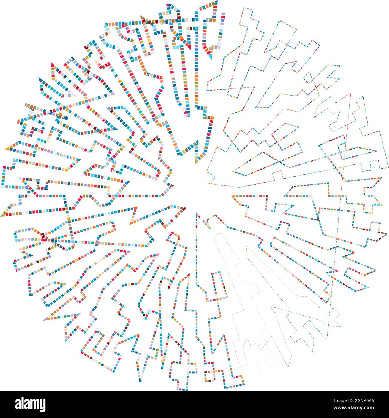 Geometric, random circular element. Abstract angular circle shape ...
