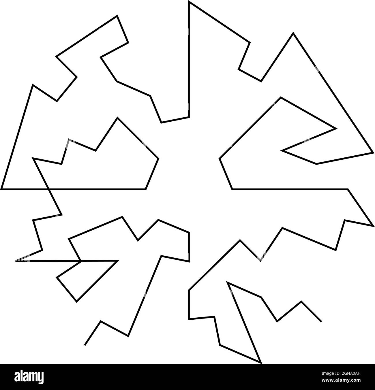 Geometric, random circular element. Abstract angular circle shape ...