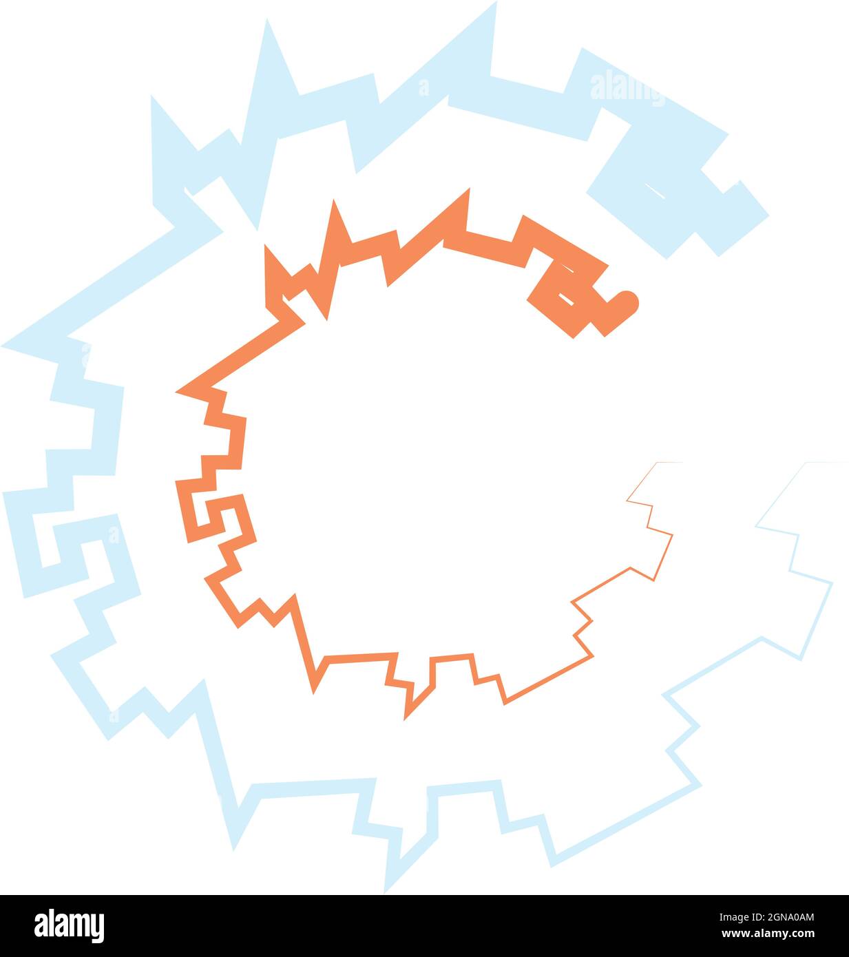 Geometric, random circular element. Abstract angular circle shape ...