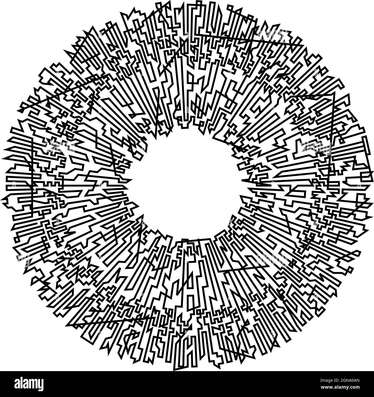 Geometric, random circular element. Abstract angular circle shape ...