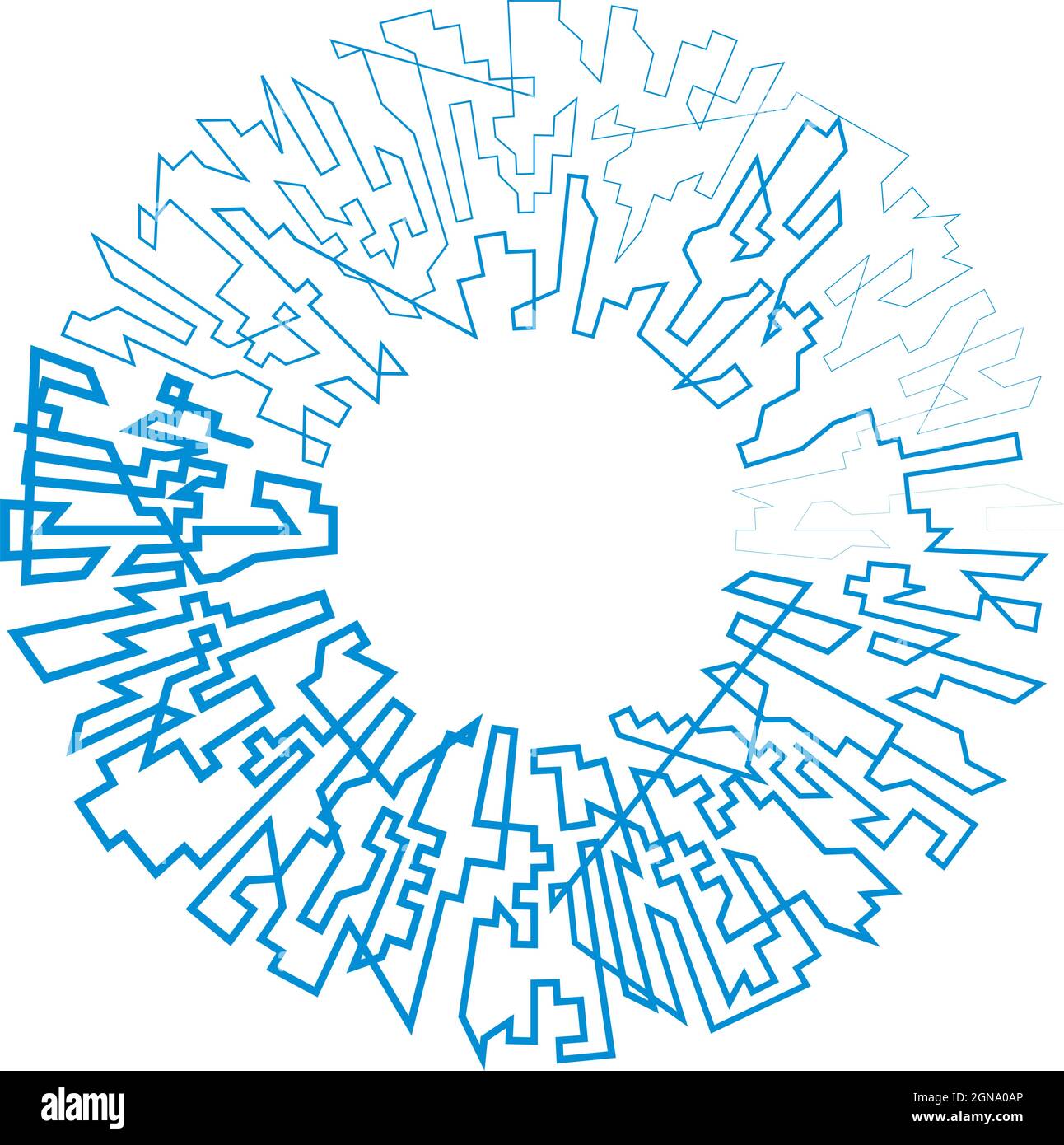 Geometric, random circular element. Abstract angular circle shape ...