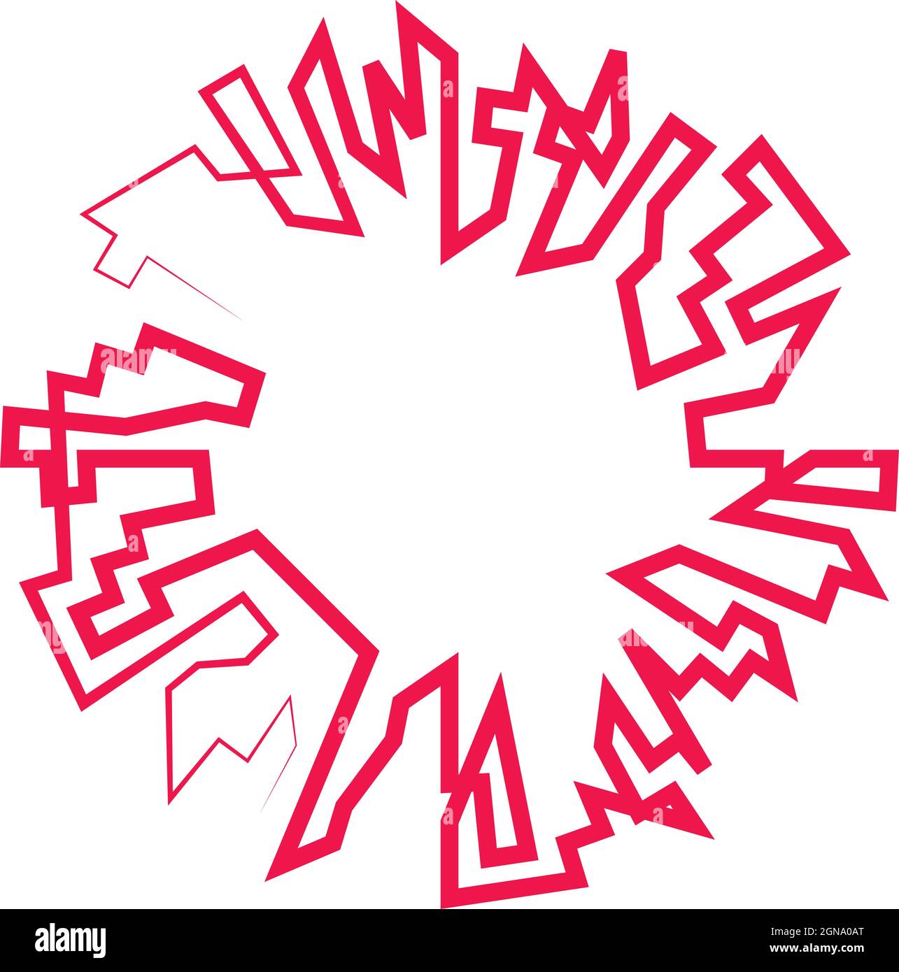 Geometric, random circular element. Abstract angular circle shape ...