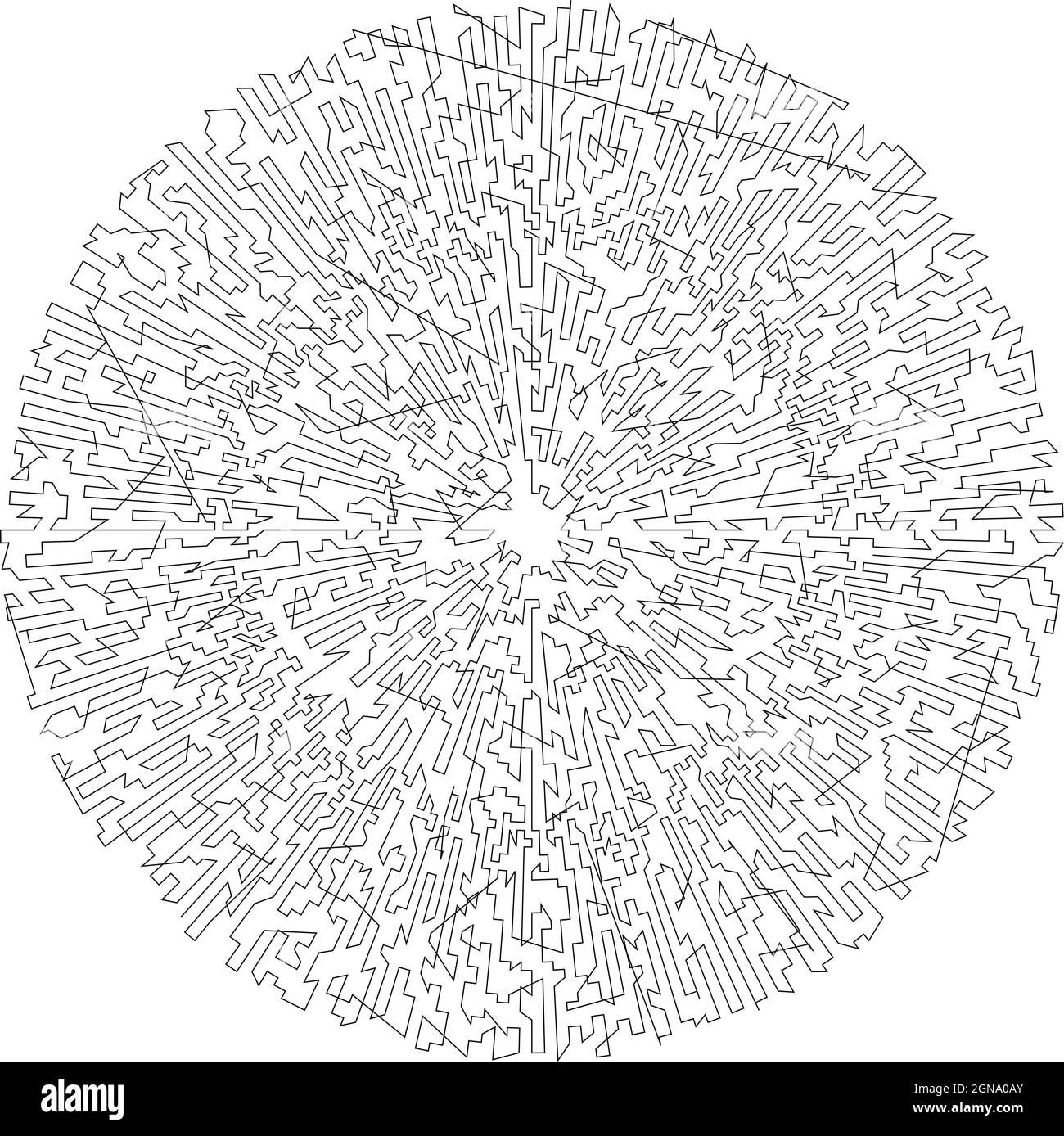 Geometric, random circular element. Abstract angular circle shape ...