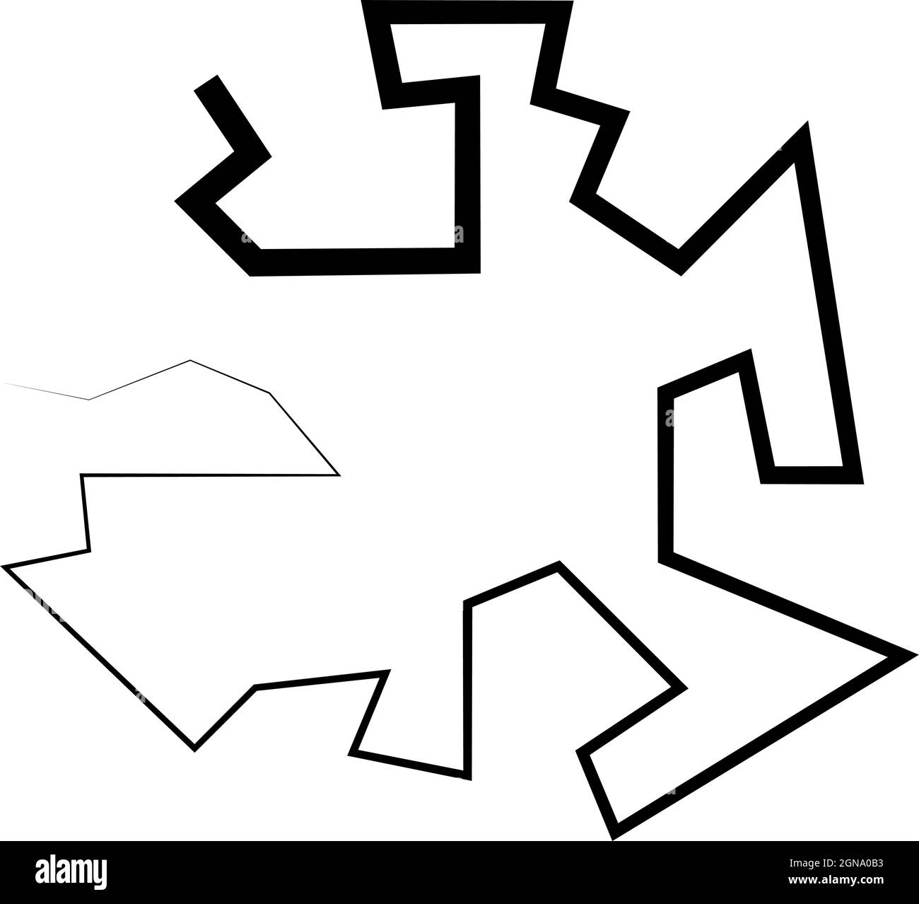 Geometric, random circular element. Abstract angular circle shape ...