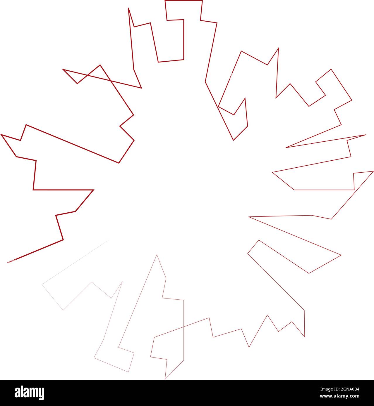 Geometric, random circular element. Abstract angular circle shape ...