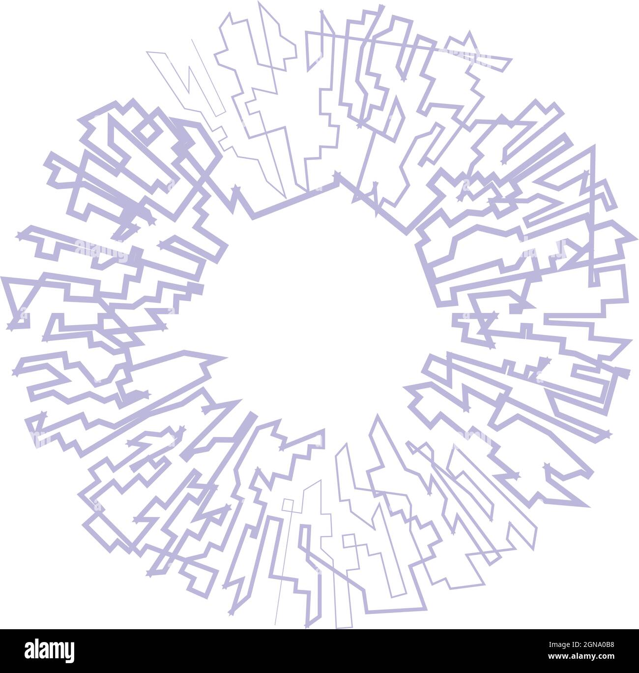 Geometric, random circular element. Abstract angular circle shape ...