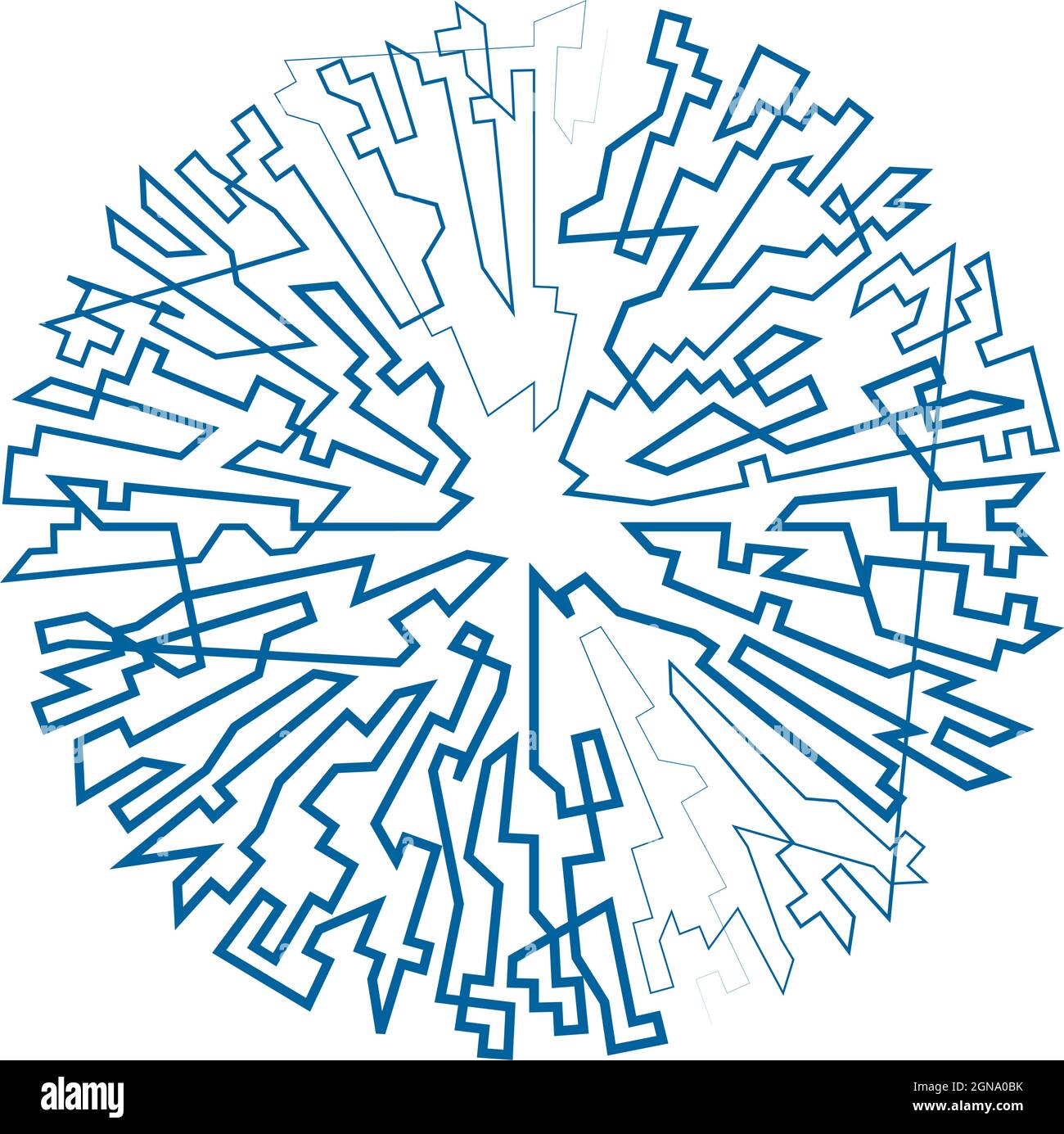 Geometric, random circular element. Abstract angular circle shape ...