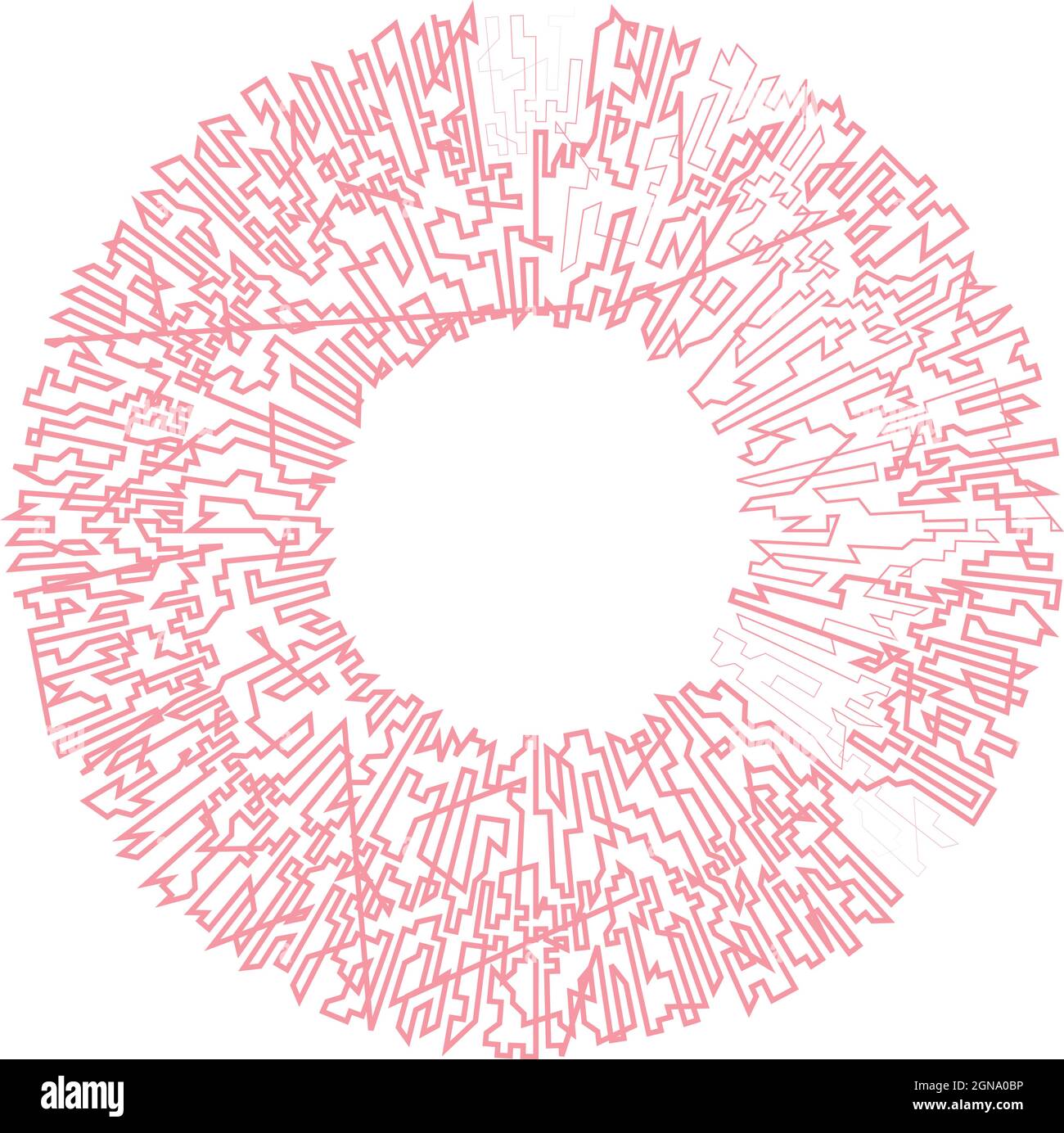 Geometric, random circular element. Abstract angular circle shape ...